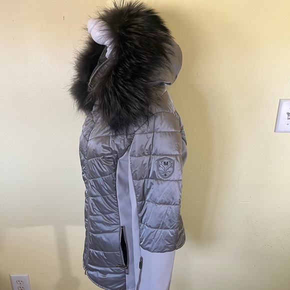 Miller. | Jackets & Coats | Miller Silver Metallic And Black Puffer ...